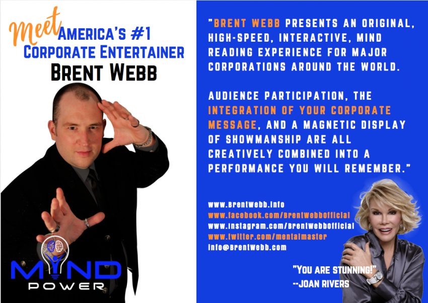 Hire Brent Webb - Mentalist in Hudson, Ohio