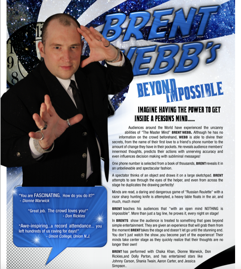 Hire Brent Webb - Mentalist in Hudson, Ohio